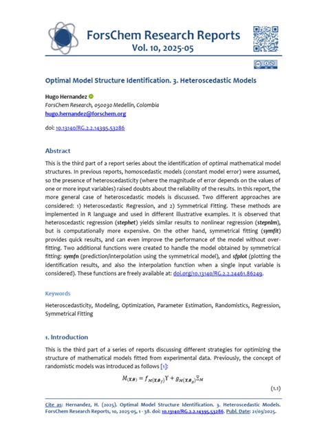 optimal model structure identification 3 heteroscedastic models pdf