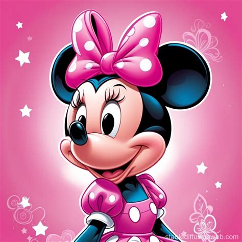 Pink Minnie Mouse In Cartoon Stable Diffusion Online