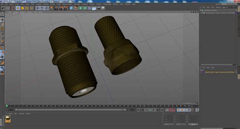 Coaxial Cable Connector And Extender Set Gold Plated 3d Model 19 3ds Blend C4d Fbx Max