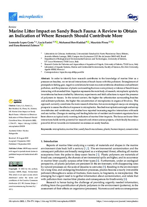 Pdf Marine Litter Impact On Sandy Beach Fauna A Review To Obtain An Indication Of Where