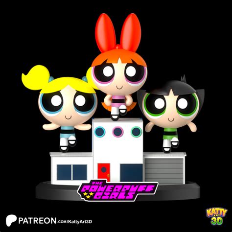 Stl File The Powerpuff Girls 🌼 ・3d Printing Template To Download・cults