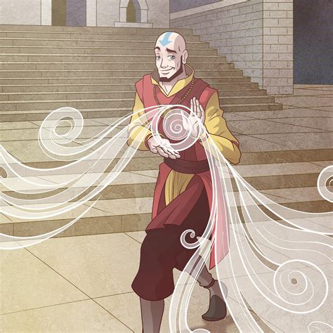 Avatar The Last Airbender Adult Aang Digital Art Poster Print Etsy