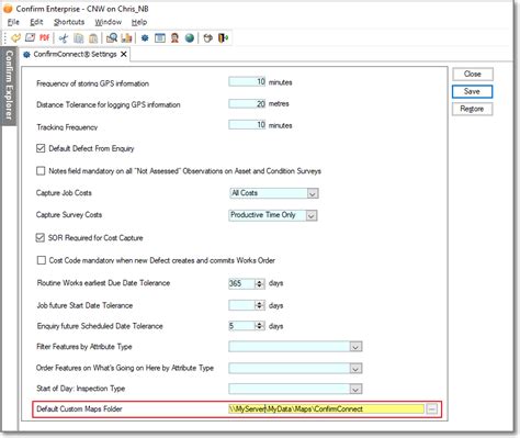 Downloading Maps To Confirmconnect From A Folder Set In Confirm
