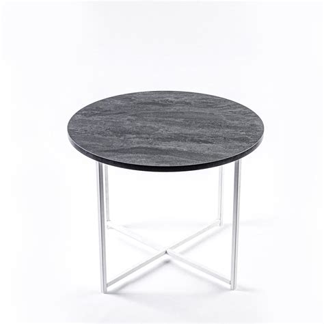 ᐉ Журнальний столик Deco Home Модерн М 47х60 см Білий Вугільний камінь • Краща ціна в Києві