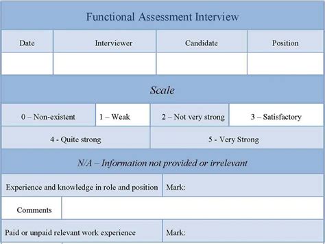 Functional Assessment Interview Form Editable Pdf Forms