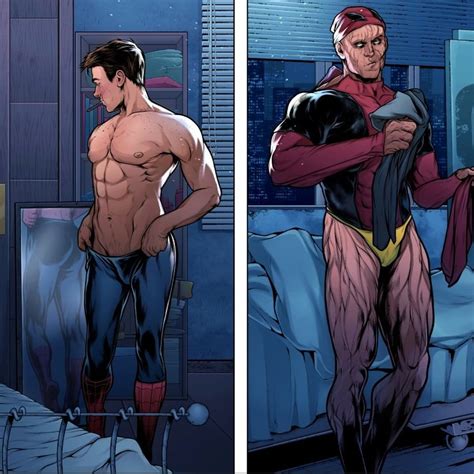 Spider Man Deadpool And Peter Parker Marvel And 2 More Drawn By Aya