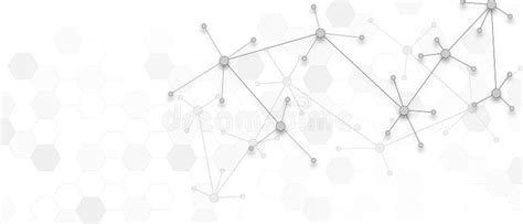 Molecular Structure Background And Communication With Connected Lines And Dots Stock