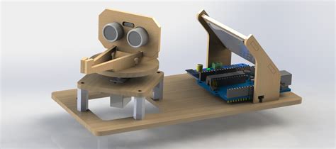 Arduino迷你雷达探测step模型图纸下载 懒石网
