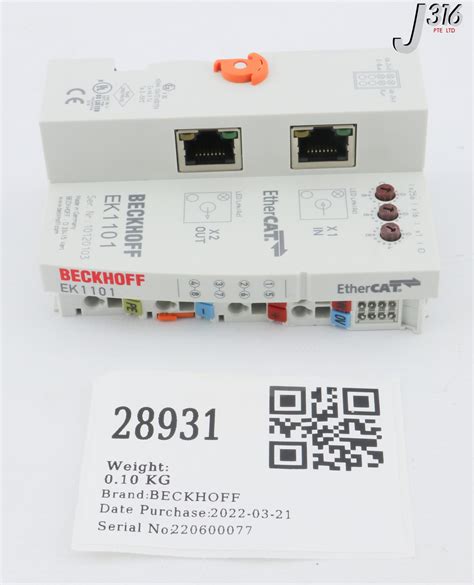 28931 Beckhoff Ethercat Coupler W Id Switch Ek1101 J316gallery