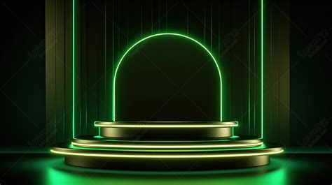 골든 라인이 적용된 고급스러운 네온 그린 3d 미니멀 제품 디스플레이 제품 디스플레이 배경 골든 라인 배경 미니멀 배경 이미지 Hd 제품 디스플레이 골든 라인