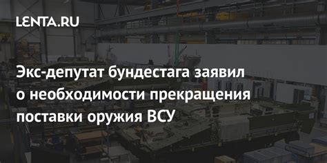 Экс депутат бундестага заявил о необходимости прекращения поставки оружия ВСУ Политика Мир