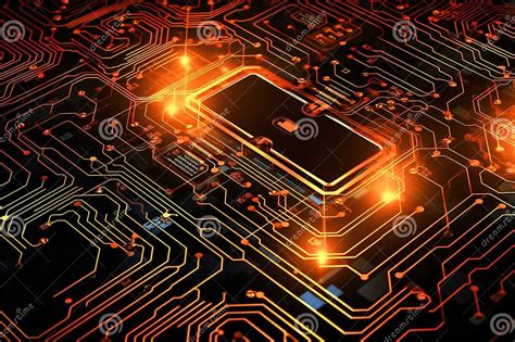 A Powerful Computer Processor Or Chip On A Motherboard Modern Technologies Stock Illustration