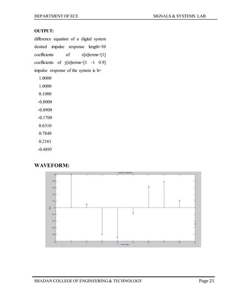 Signals And Systems Lab Manual R Batch DOCX