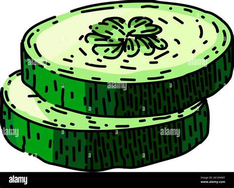 Cucumber Slice Sketch Hand Drawn Vector Stock Vector Image And Art Alamy