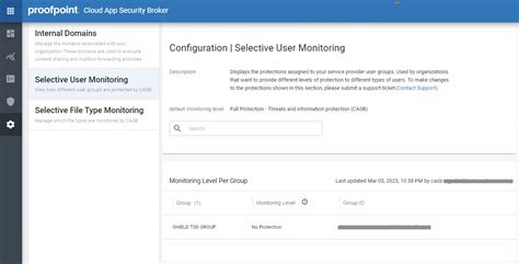 Configurations Selective User Monitoring