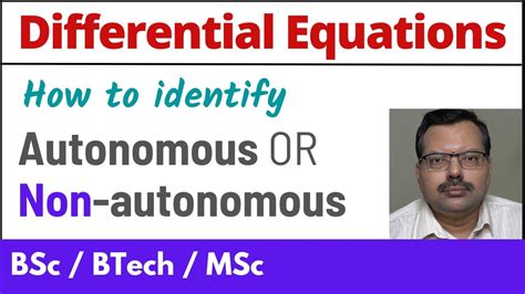 Autonomous And Nonautonomous Differential Equations Youtube