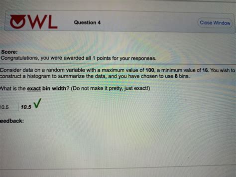 Solved Owl Question Question 4 Close Window Score