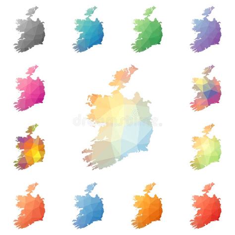 Ireland Map In Geometric Polygonal Style Abstract Gems Triangle Stock Vector Illustration Of