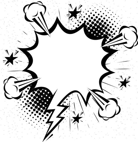 연설 거품 Ic 팝 아트 스타일의 빈 텍스트 연설 거품 벡터 일러스트 레이 션 프리미엄 벡터