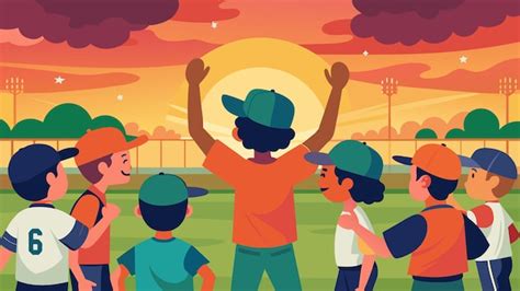 Premium Vector As The Sun Begins To Set On The Final Game Of The