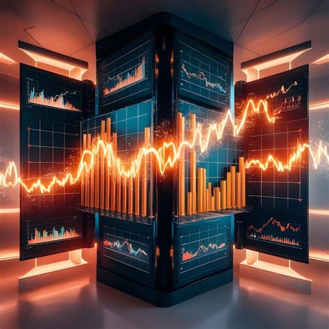 Dynamic Data Showcase Using Glowing Bar Charts And Graphs Generative Ai Premium Ai Generated Image