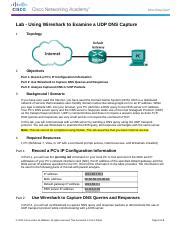 Lab Using Wireshark To Examine A UDP DNS Capture Docx Lab Using Wireshark To Examine A UDP