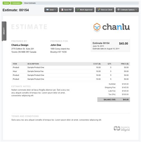 Invoices And Estimates Invoice Template Ideas