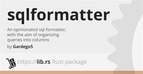 Sqlformatter 010 Not Recommended Librs