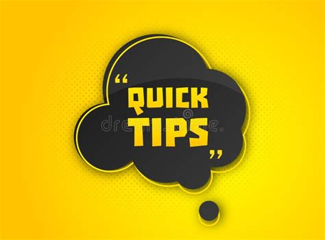 Useful Quick Tip Trick Suggesting Advice And Help Stock Vector