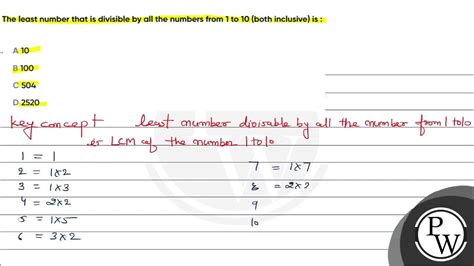 the least number that is divisible by all the numbers from 1 to 10