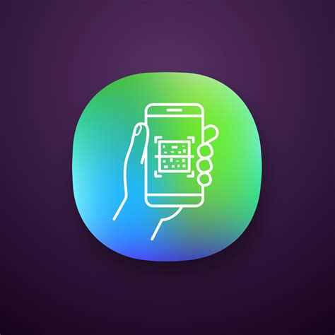 QR Code Smartphone Scanner App Icon UI UX User Interface Quick Response Code Matrix Barcode