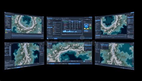 Dashboard On Multiple Monitors Stock Illustration Illustration Of Imagery Earth 372734108