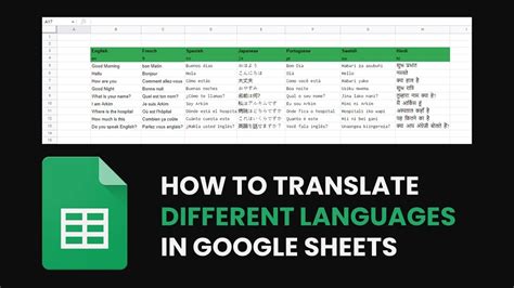 How To Translate Languages with Google Sheets - YouTube
