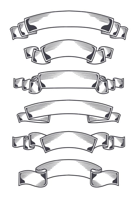 Premium Vector Line Art Detail Vector Bundle Ribbon