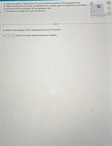 solved a using the pairs of values for all 10 points find
