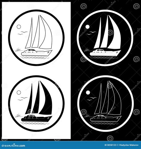 vector yacht icons stock vector illustration of circle 8058123