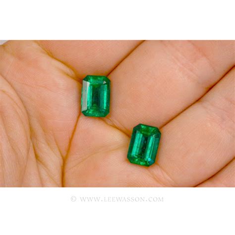 Colombian Emeralds Pair Of Emerald Cut Emeralds18k Emerald Jewelry