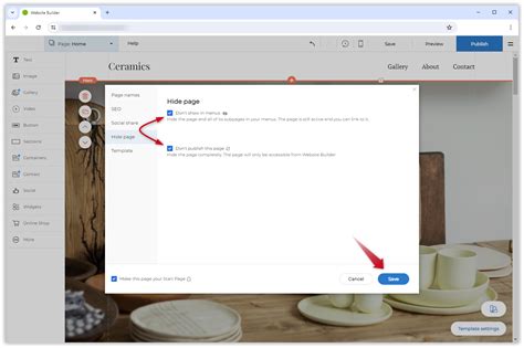 Comment Masquer Une Page Dans Le Website Builder Aide One