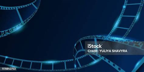 파란색 배경에 격리 된 컬렉션 필름 스트립 프레임입니다 줄무늬 롤 오래된 영화 배너입니다 예술 디자인 릴 시네마 필름 스트립 템플릿 벡터 그림입니다 Eps 10 3차원