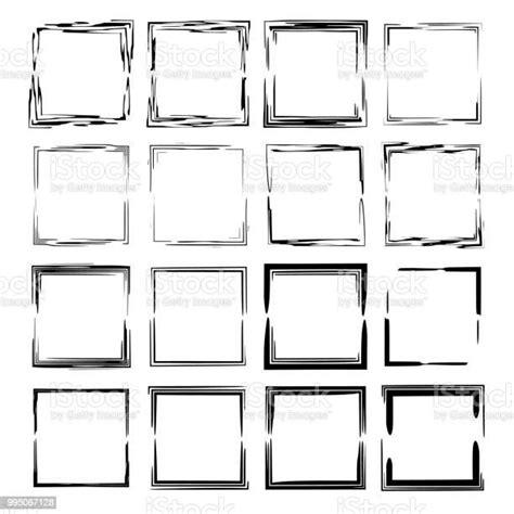 검은 Empy 그런 지 프레임의 집합입니다 벡터 일러스트입니다 0명에 대한 스톡 벡터 아트 및 기타 이미지 0명 거친 긁힌 Istock