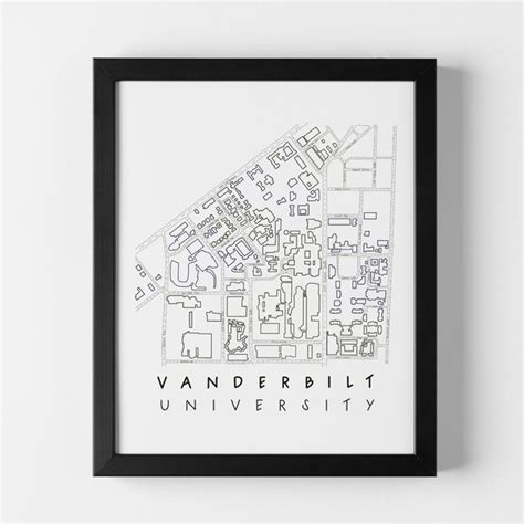 Vanderbilt Wall Map Etsy