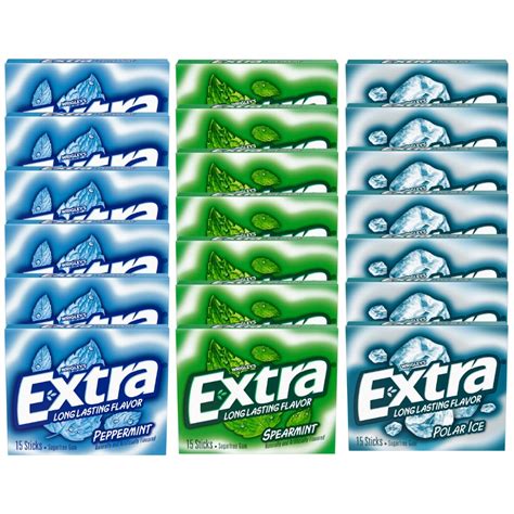 Extra Mint Sugar Free Chewing Gum Bulk Variety Pack Polar Ice Spearmint And