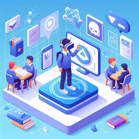 Student Learning Virtual In Metaverse With Vr Glasses Stock