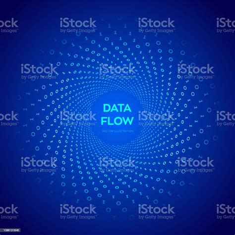 데이터 흐름입니다 디지털 코드입니다 이진 데이터 흐름입니다 가상 터널 워프입니다 코딩 프로그래밍 또는 개념을 해킹입니다 컴퓨터 과학 그림 1과 0을 반복 상징 벡터