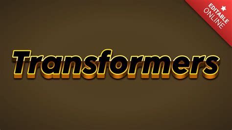 Transformers Luxury Text Effect Generator Transformers Luxury Text Effect Generator