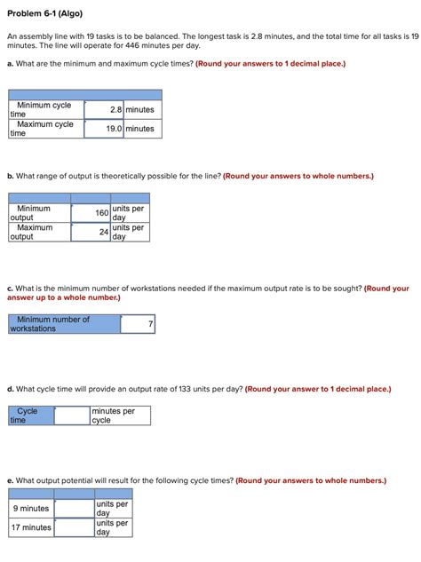 Solved An Assembly Line With 19 Tasks Is To Be Balanced The