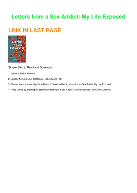 Ppt Download Pdf Letters From A Sex Addict My Life Exposed Ebooks