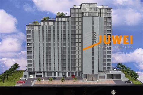 Commercial Building Scale Model With Light Rendering For Display JW 69 Architectural Model