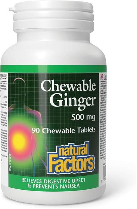 Natural Factors Chewable Ginger 500mg 90 Ct Health And Household