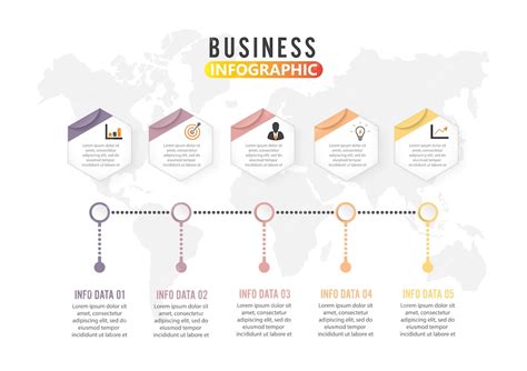 Визуализация бизнес данных абстрактные элементы графика диаграмма с 5 ступенчатыми параметрами
